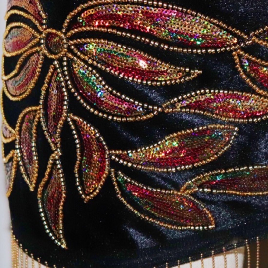 FALUNA sheer sequinned tasselled hip scarf for belly dance – Azuer ...